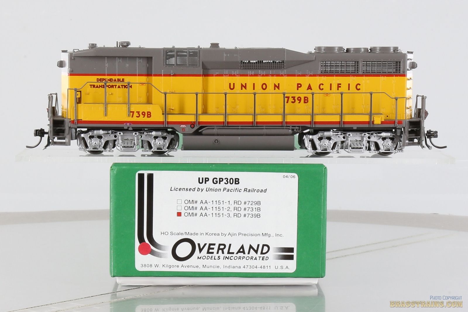 HO Brass Model - OMI AA-1151-3 UP Union Pacific GP30B GP30 #739B - F/P