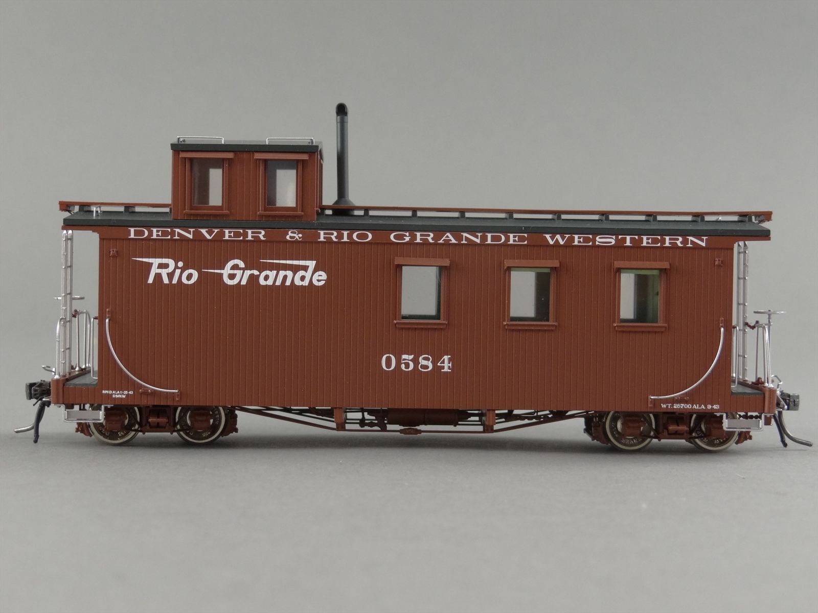 Sn3 Scale - PBL 0584-01 D&RGW Rio Grande Caboose Peaked Roof #0584 - Late Run - F/P