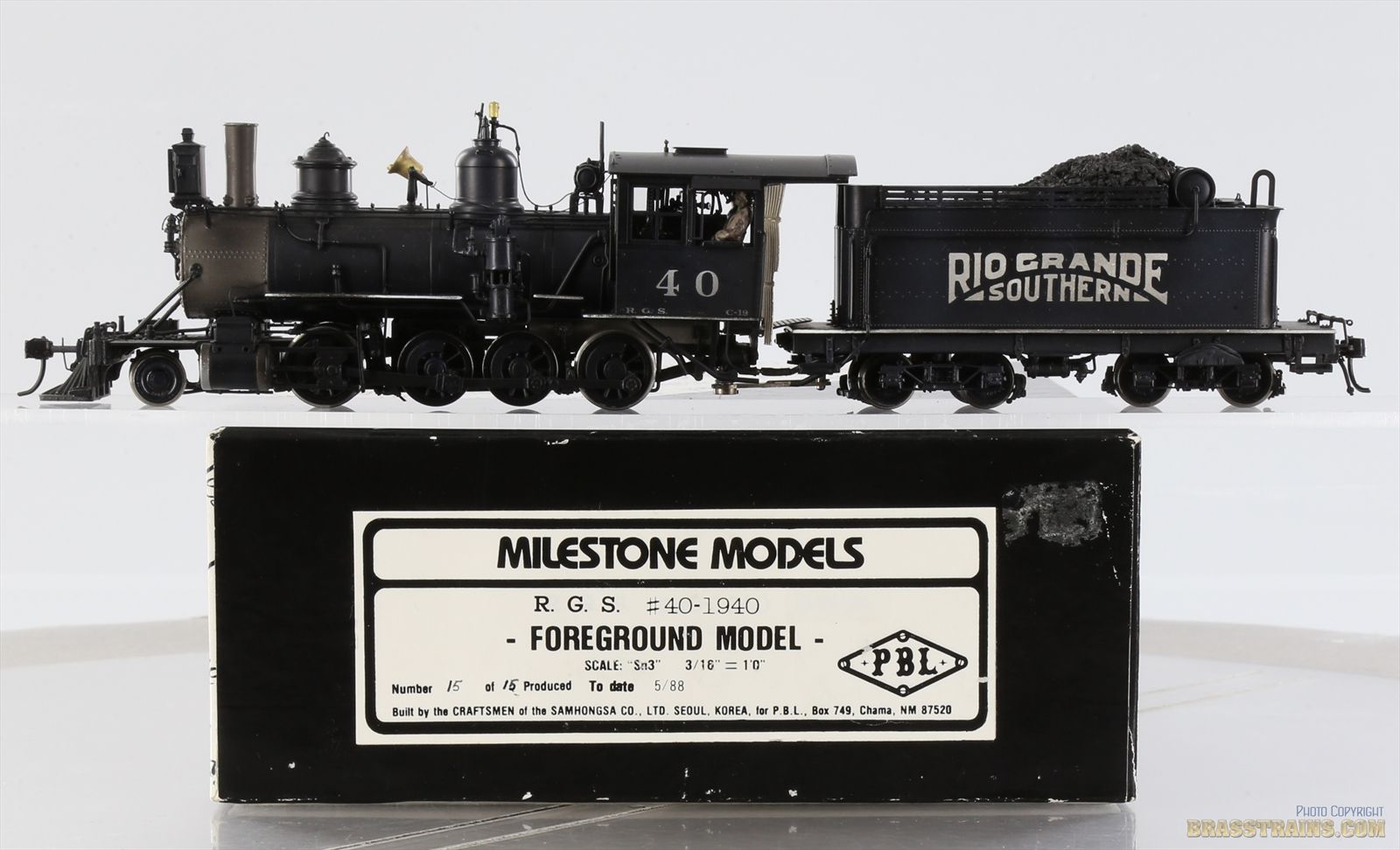 Sn3 Brass Model - P-B-L RGS Rio Grande Southern 2-8-0 #40 - Custom ...