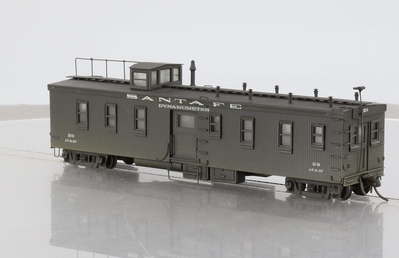 HO Brass Model - Hallmark HM AT&SF Santa Fe Dynamometer Car #29 - Custom