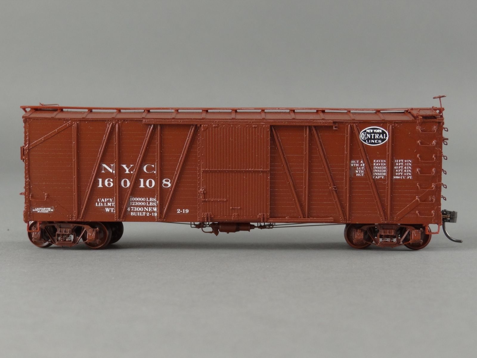 HO Built-Up Custom Model - NYC New York Central Boxcar #160108 - Custom