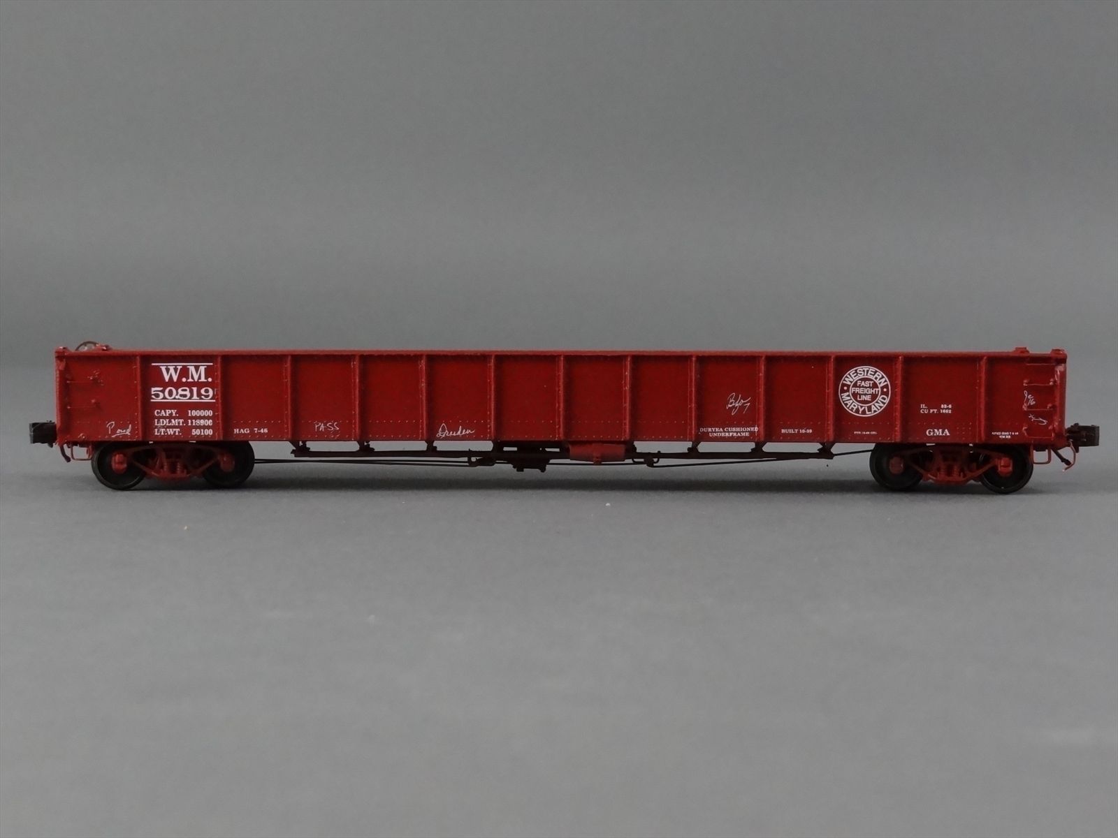 HO Built-Up Custom Train Car - WM Western Maryland Gondola #50819 - Custom