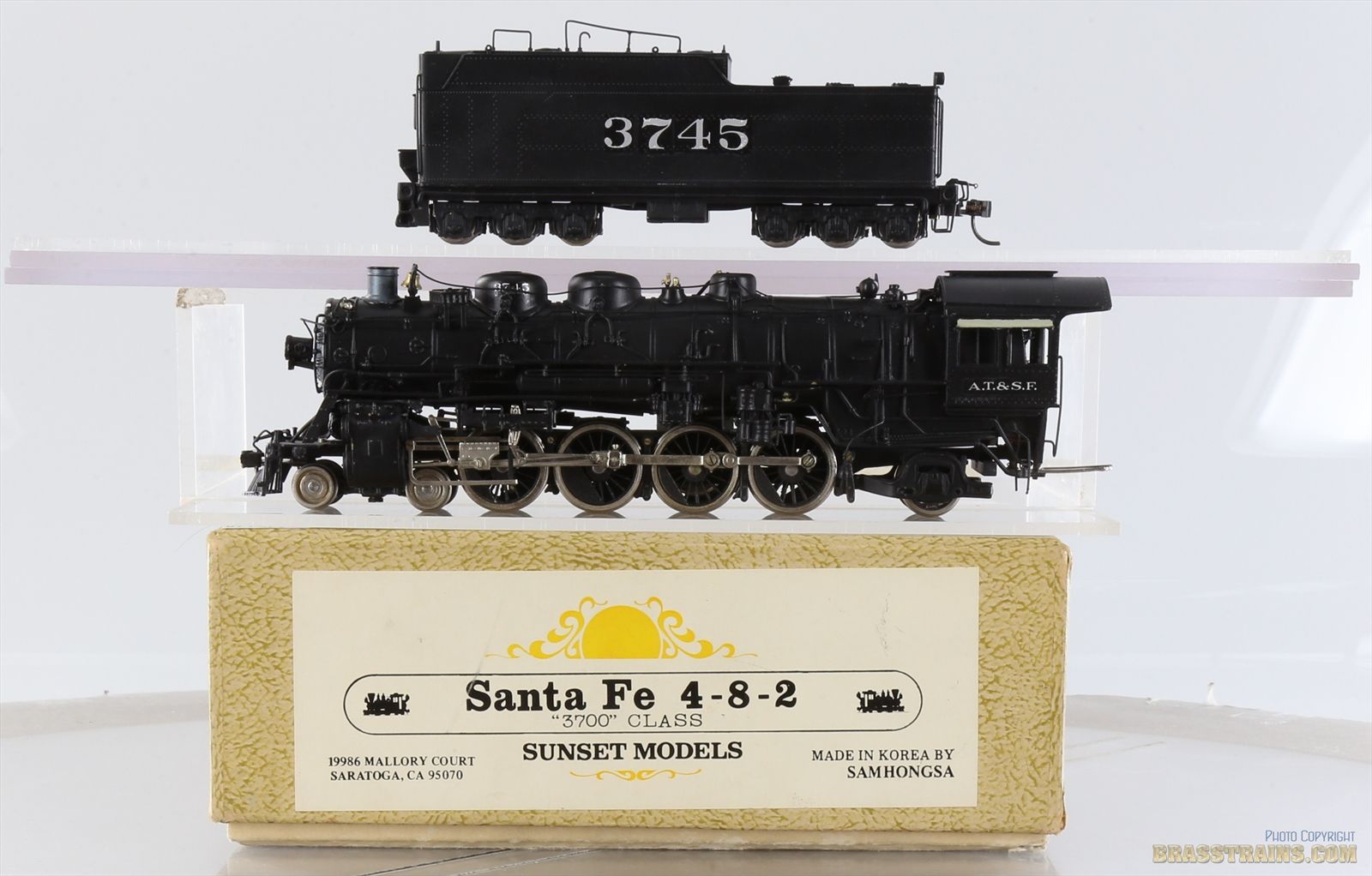 HO Brass Model - Sunset AT&SF Santa Fe 3700 Class 4-8-2 #3745 - Custom