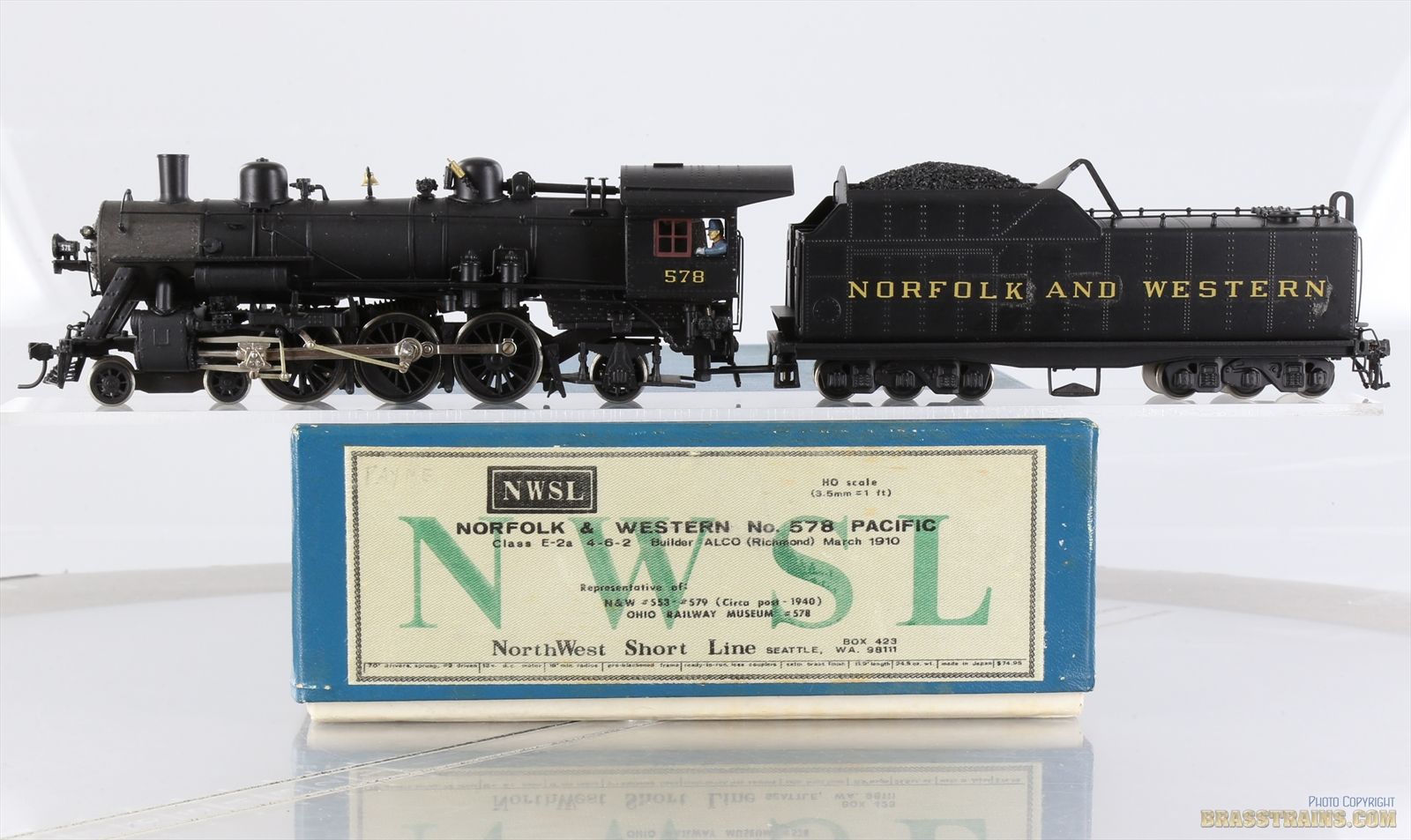 HO Brass Model - NWSL N&W Norfolk & Western 4-6-2 Class E-2a #578 - Custom