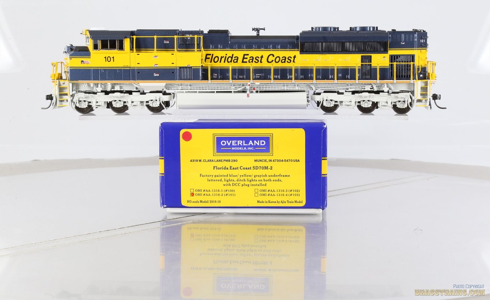 HO Brass Model - OMI AA-1316-2 FEC Florida East Coast SD70M-2 #101 - F/P - Blue Box