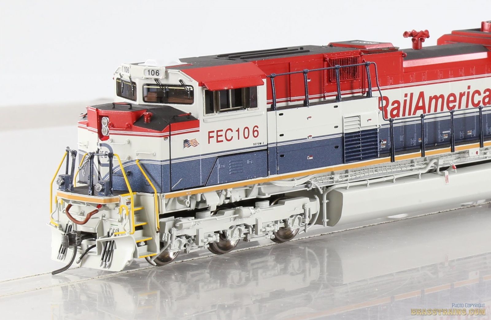 HO Brass Model - OMI AA-1607-1 FEC Florida East Coast SD70M-2 Isolated Cab #106 - F/P - Blue Box