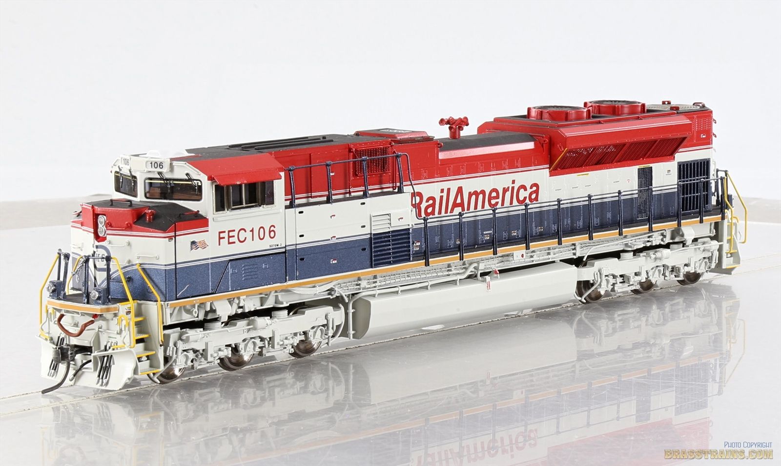 HO Brass Model - OMI AA-1607-1 FEC Florida East Coast SD70M-2 Isolated ...