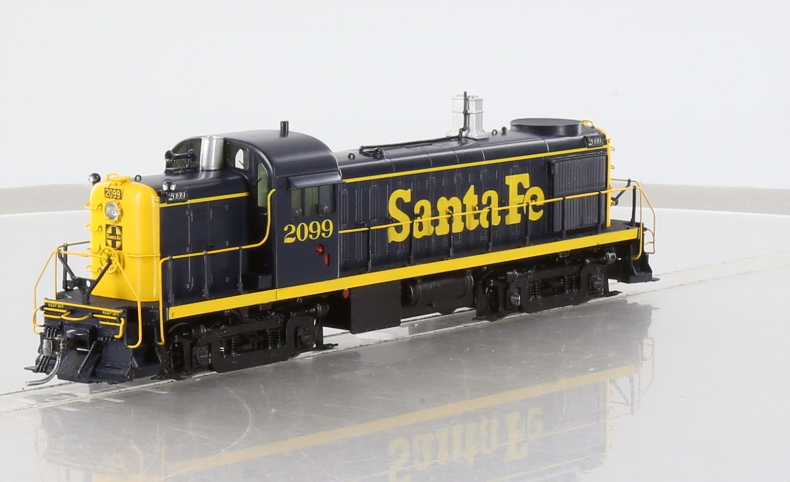 HO Brass Model - DP 9302 AT&SF Santa Fe RS-2 #2099 - F/P Blue / Yellow ...