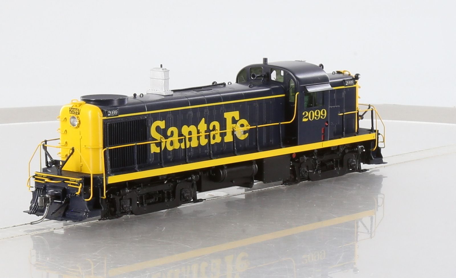 HO Brass Model - DP 9302 AT&SF Santa Fe RS-2 #2099 - F/P Blue / Yellow ...
