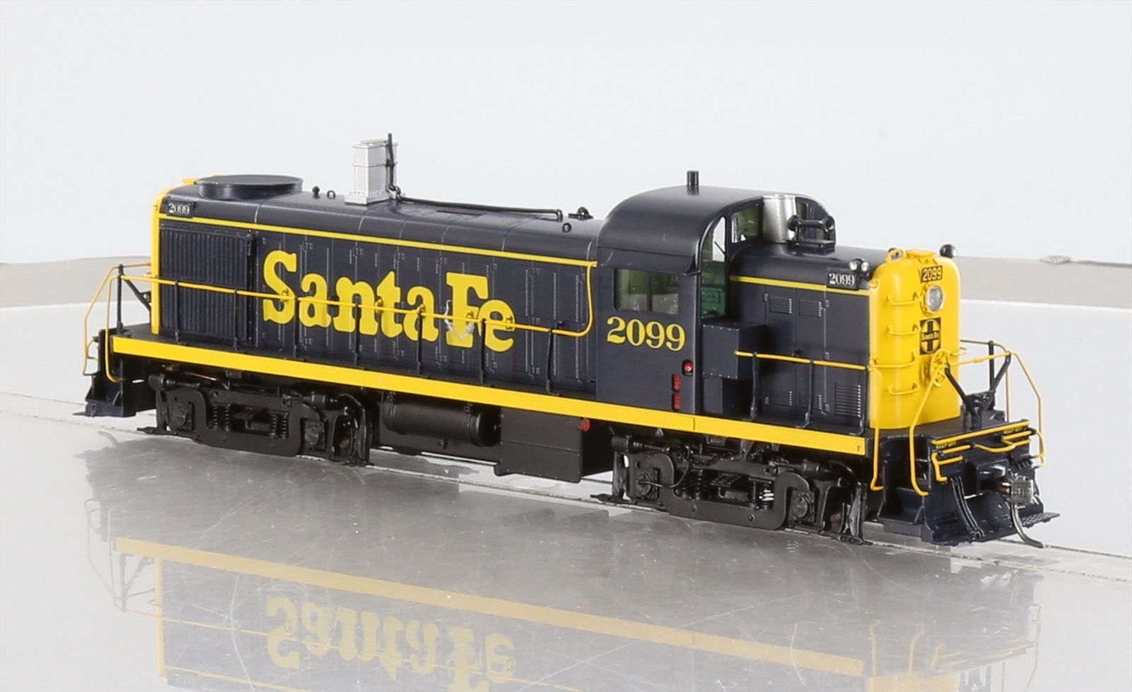 HO Brass Model - DP 9302 AT&SF Santa Fe RS-2 #2099 - F/P Blue / Yellow ...