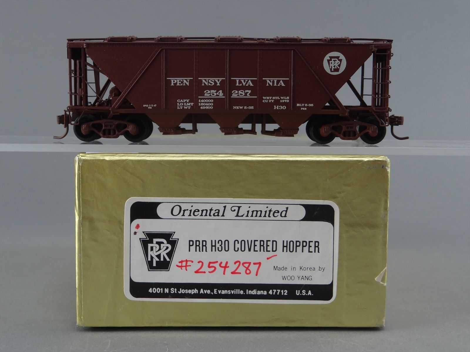 HO Brass Model Train - Oriental PRR Pennsylvania H30A Covered Hopper ...