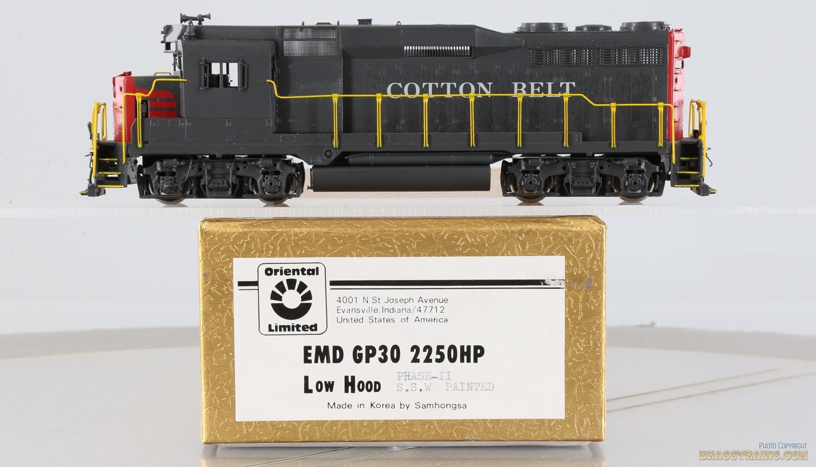 HO Brass Model - Oriental SSW Cotton Belt EMD GP30 Phase II Low Hood - F/P