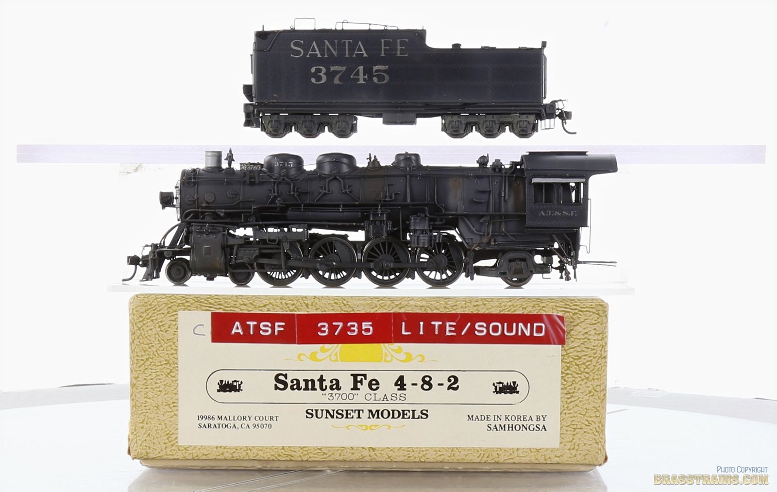 HO Brass Model - Sunset AT&SF Santa Fe 3700 Class 4-8-2 Steam #3735 ...