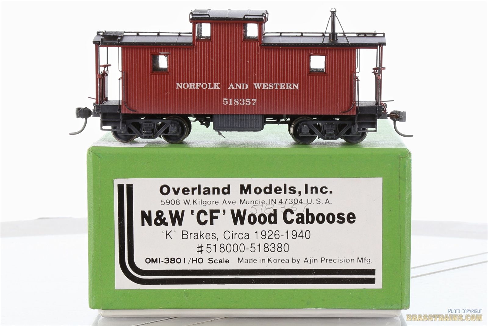 HO Brass Model - OMI 3801 N&W Norfolk & Western CF Wood Caboose 'K ...