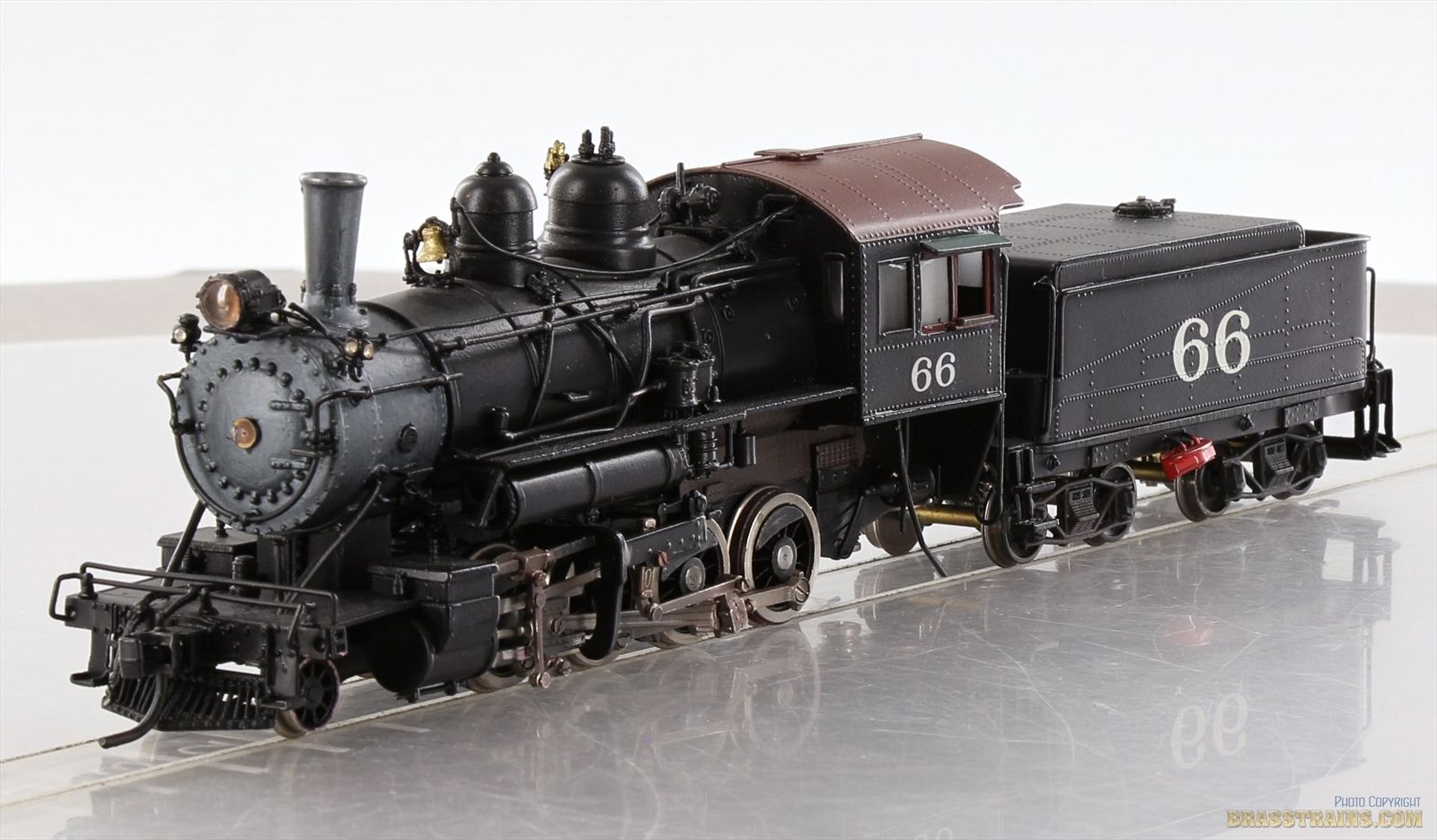 HO Scale Brass Model Train - WMC Sierra Railroad 2-8-0 #66 - Custom Painted