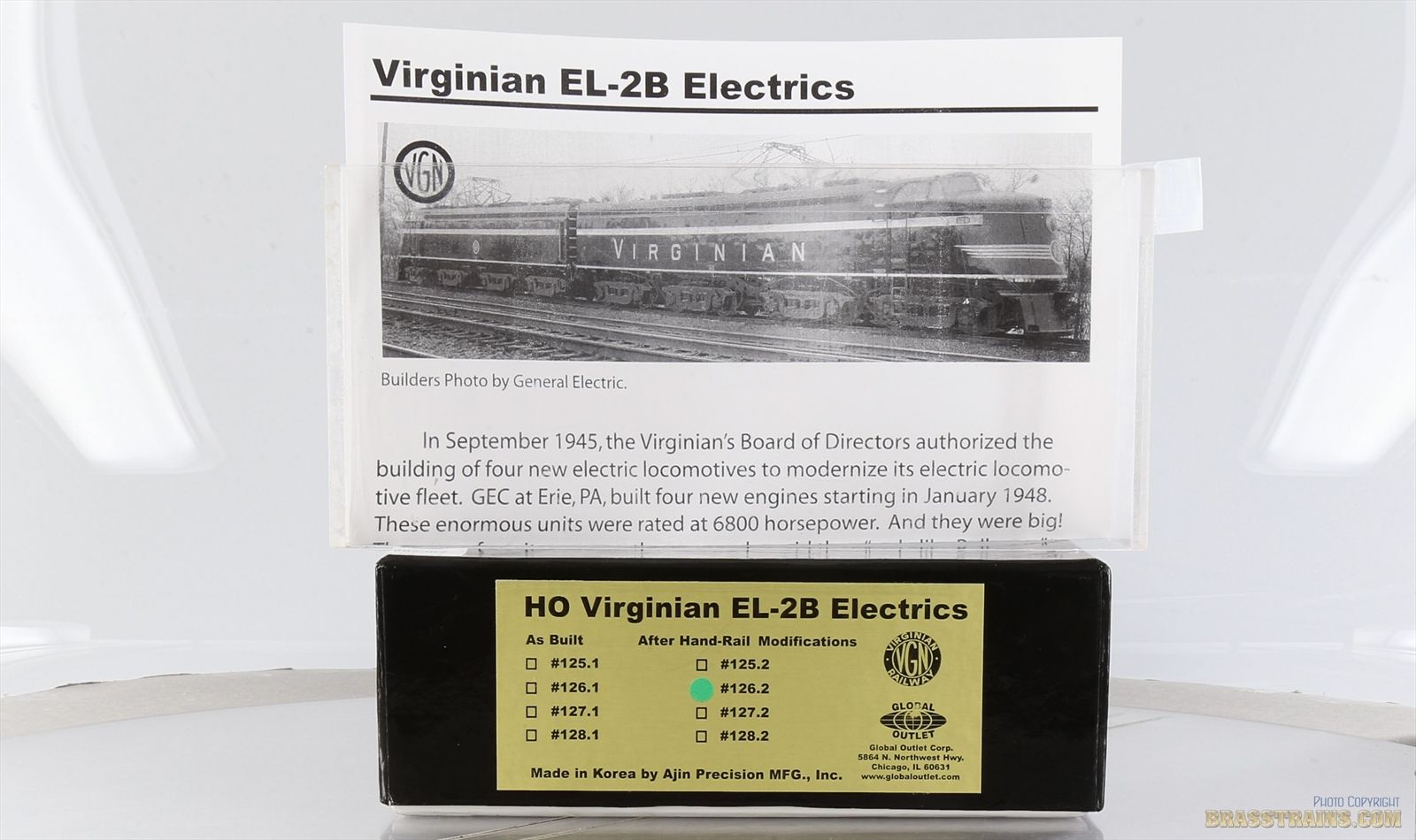 HO Brass Model - Global 126.2 VGN Virginian EL-2B Electric Locomotives ...