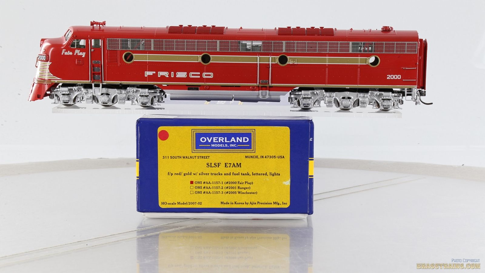 HO Brass Model - OMI AA-1157-1 SLSF Frisco E7AM #2000 Fair Play Racehorse Race Horse - F/P ...