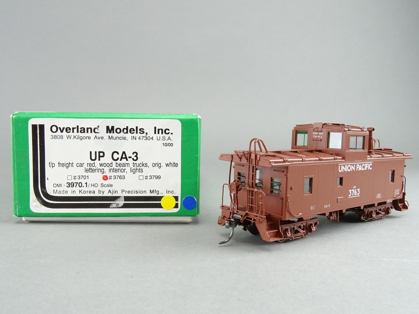 HO Brass Model - OMI 3970.1 UP Union Pacific CA-3 Caboose #3763 - F/P ...