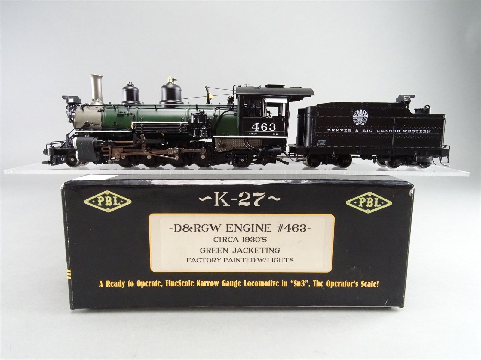 Sn3 Scale Brass Model Train - PBL D&RGW Rio Grande K-27 2-8-2 #463 ...