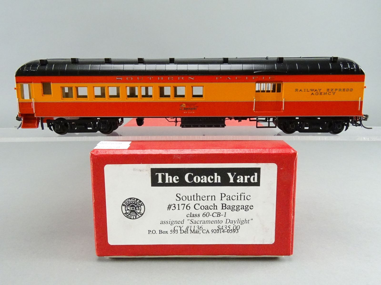 HO Brass Model - TCY 1136 SP Southern Pacific Sacramento Daylight Coach ...