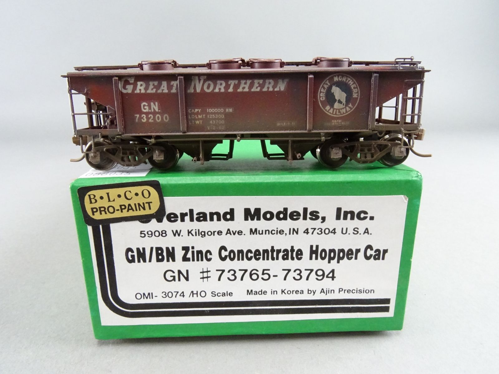 HO Brass Model - OMI 3074 GN Great Northern Zinc Concentrate Hopper Car ...
