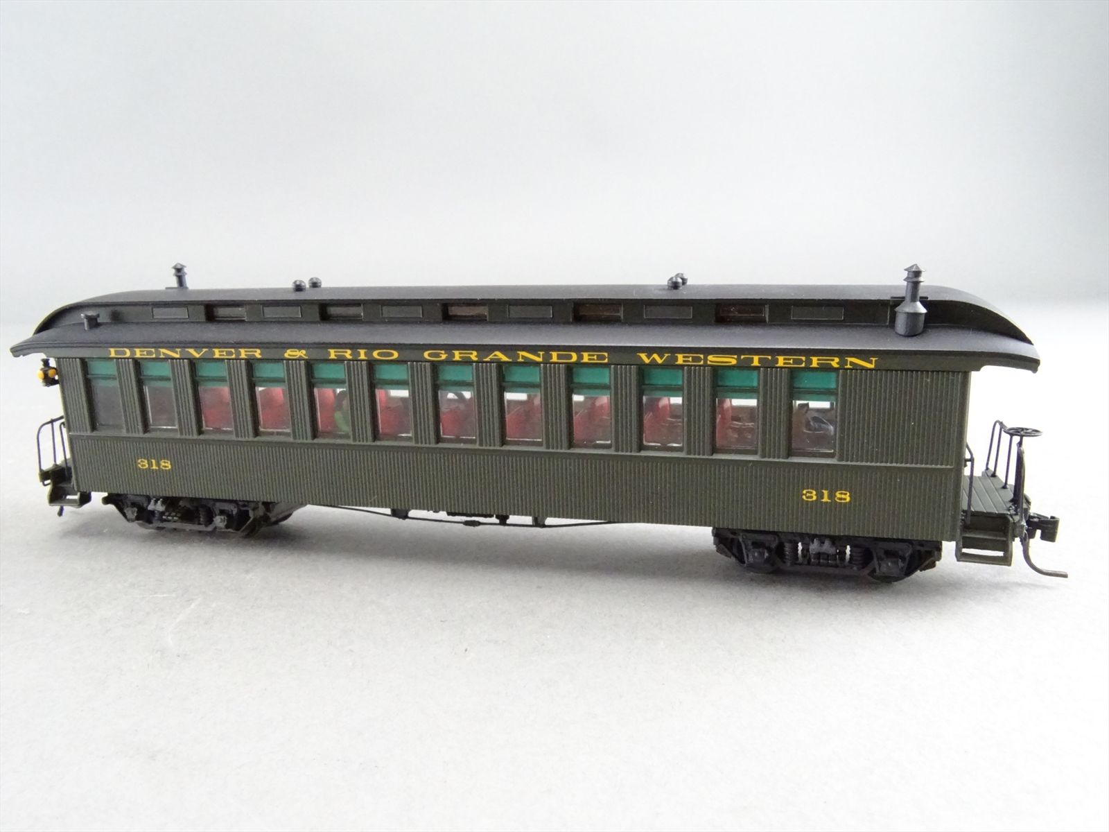 HOn3 Scale Model Passenger Car - Blackstone PN B350105 D&RGW #318 Open Platform Passenger Coach ...