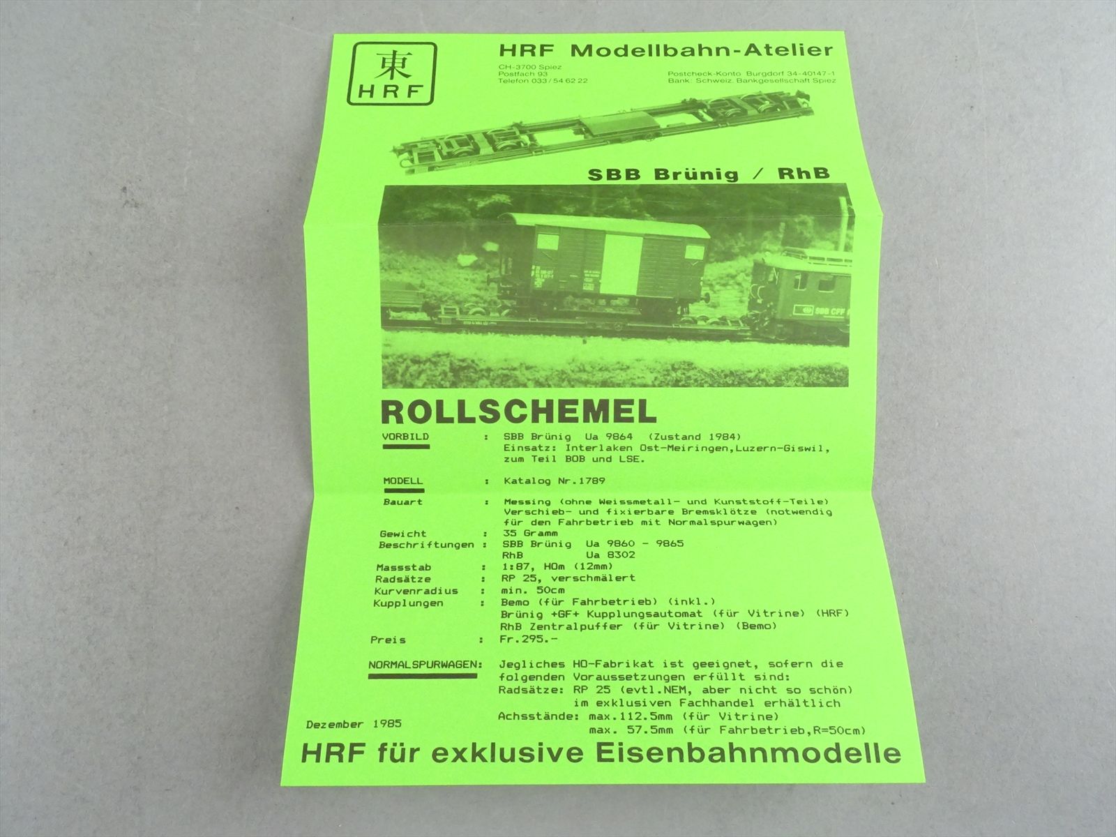 HOm Brass Model - Eisenbahnmodelle HRF SBB Swiss Federal Railways Ua ...