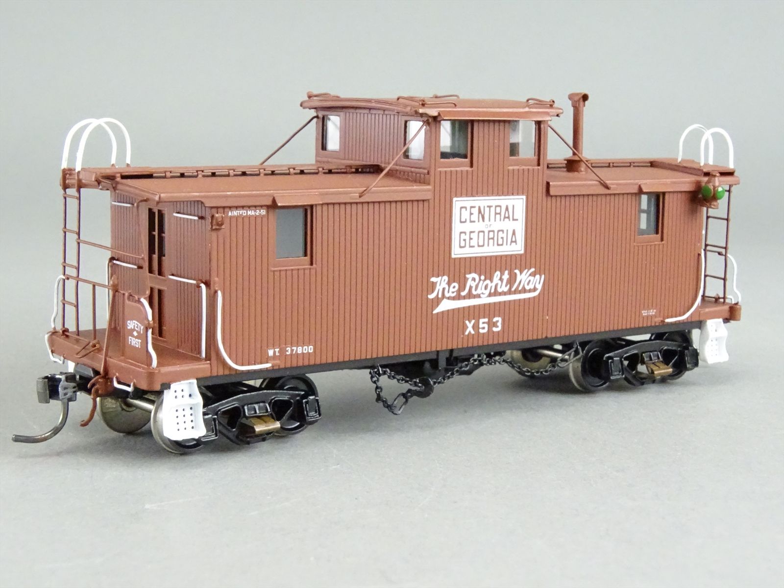 HO Brass Model - ABC Atlantic CofG Central of Georgia Short Wood Sheathed Caboose #X53 - F/P ...