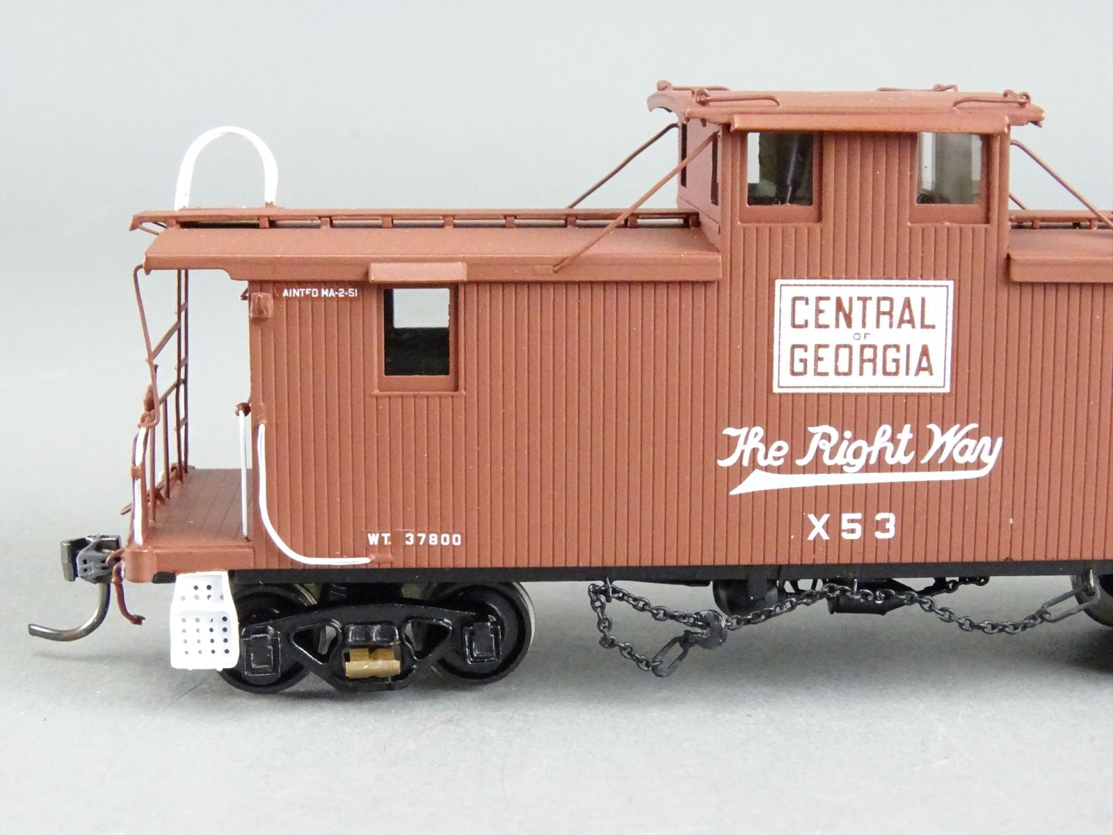 HO Brass Model - ABC Atlantic CofG Central of Georgia Short Wood Sheathed Caboose #X53 - F/P ...