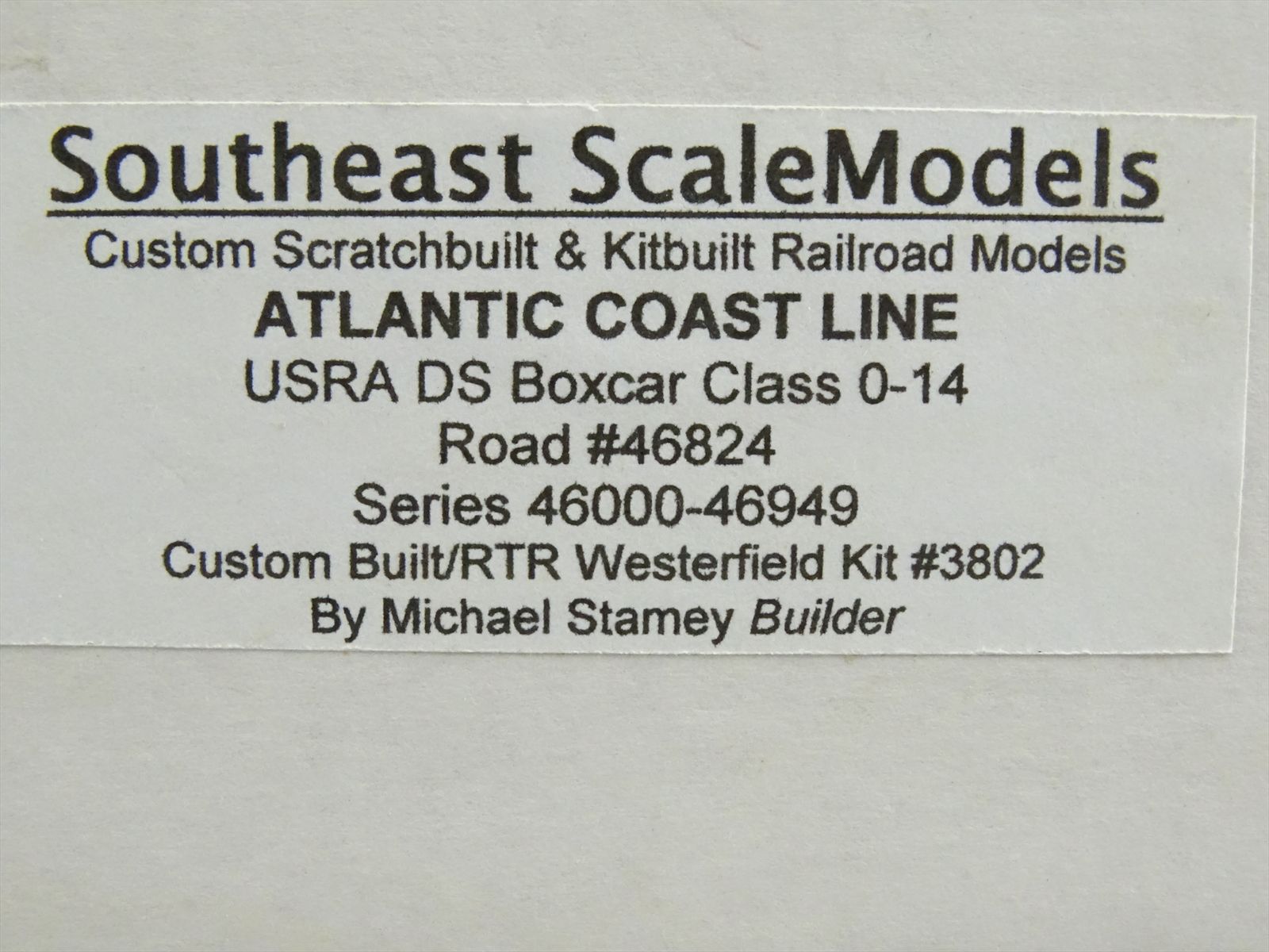 HO Built-Up Model - Southeast Scale Models from Westerfield 3802 ACL ...