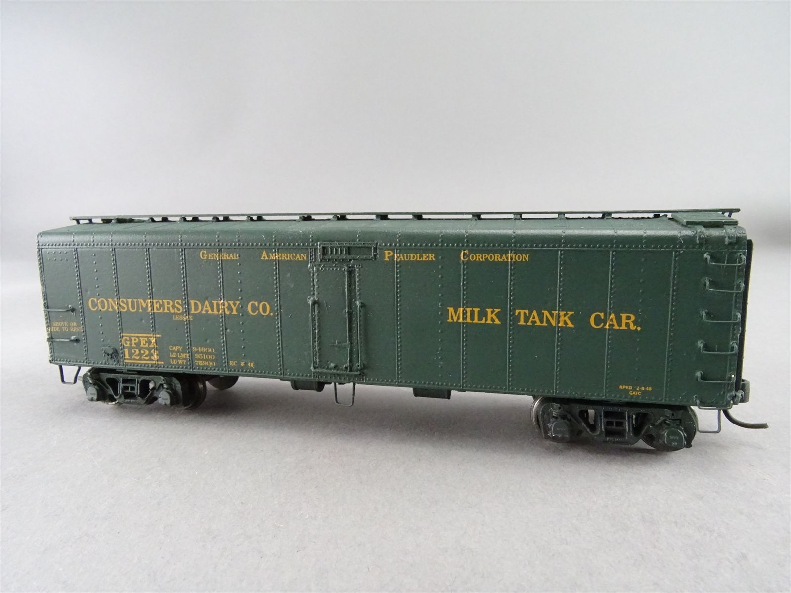 HO Built-Up Custom Model - GPEX Consumers Dairy Co. Milk Tank Car #1223 ...