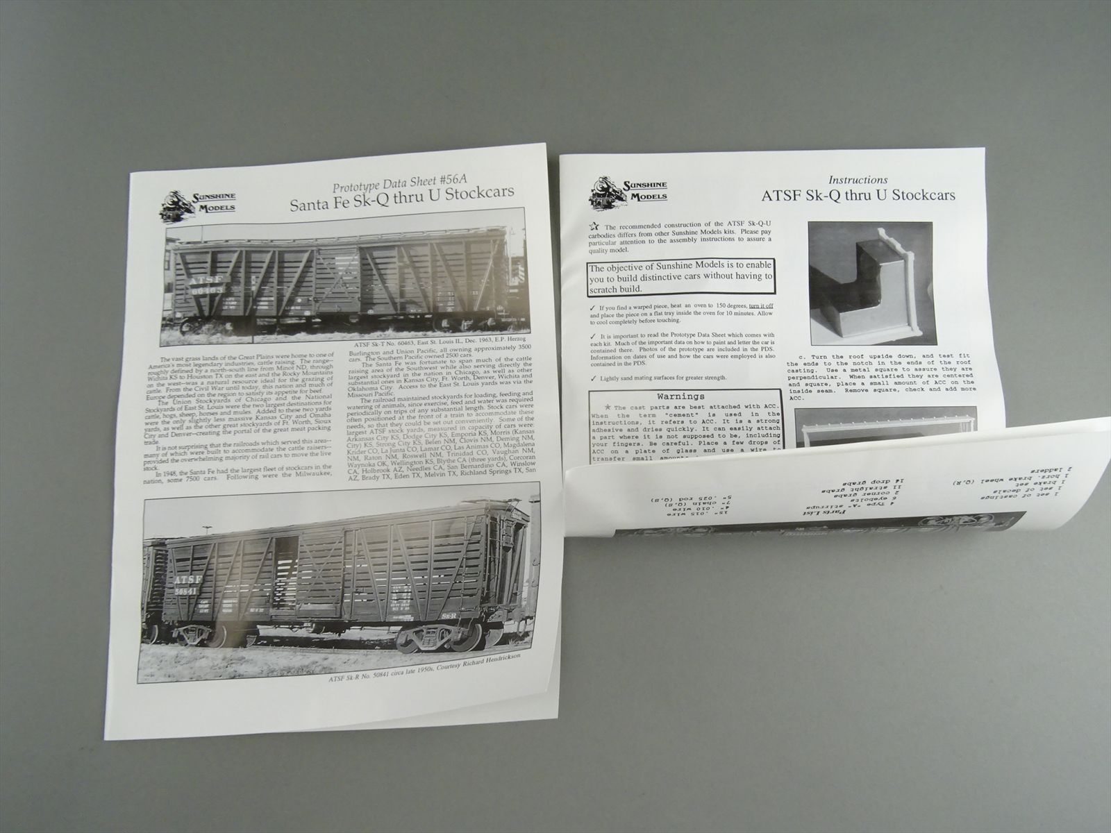 HO Model Freight Car - Sunshine Models Kit #56.4 ATSF - Sk-S Stock Car ...