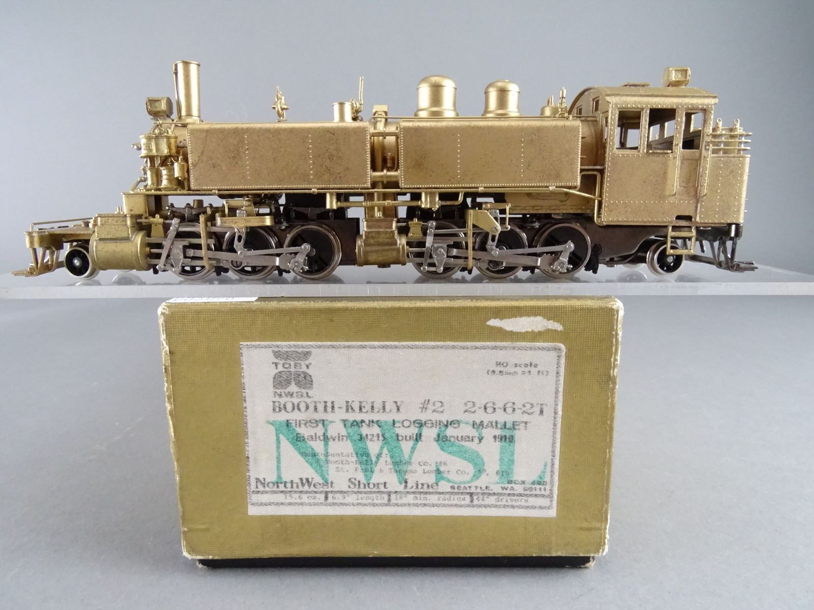 HO Brass Model - NWSL TOBY Booth-Kelly #2 First Tank Logging Mallet 2-6 ...