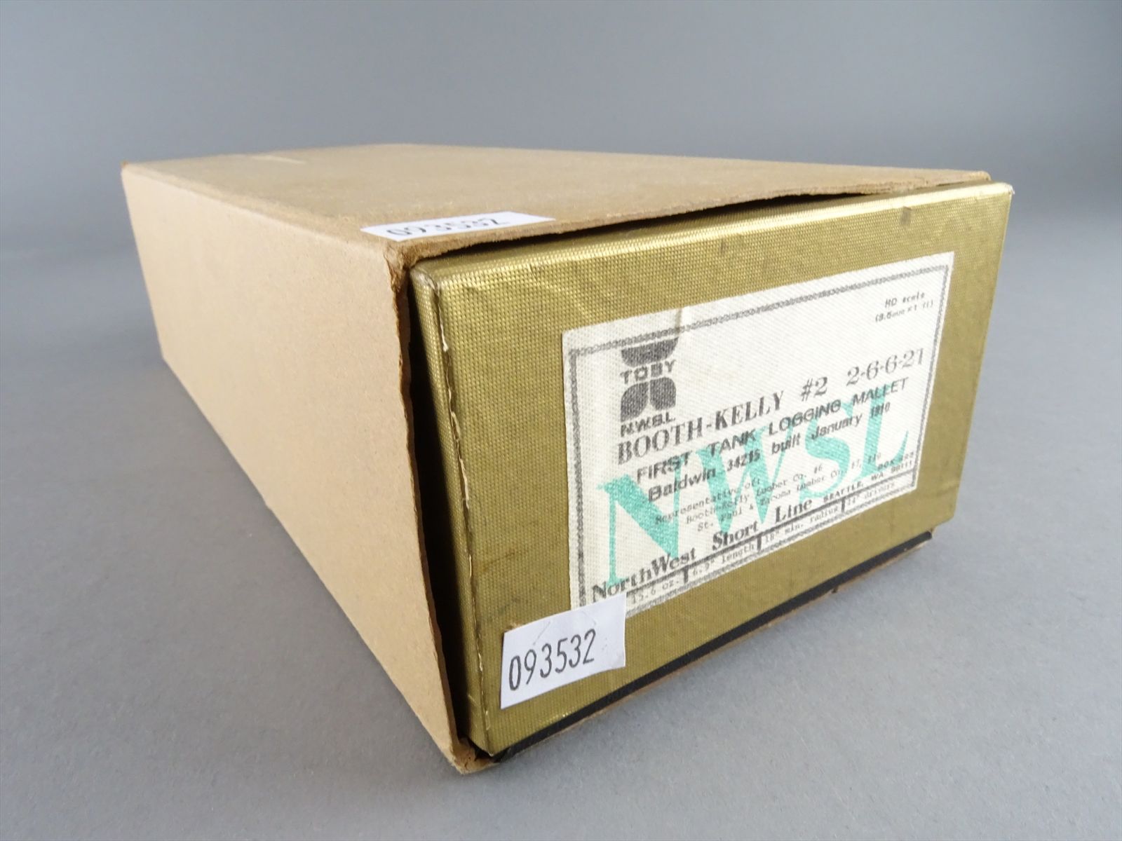 HO Brass Model - NWSL Booth Kelly 2-6-6-2T First Tank Logging Mallet #2 ...