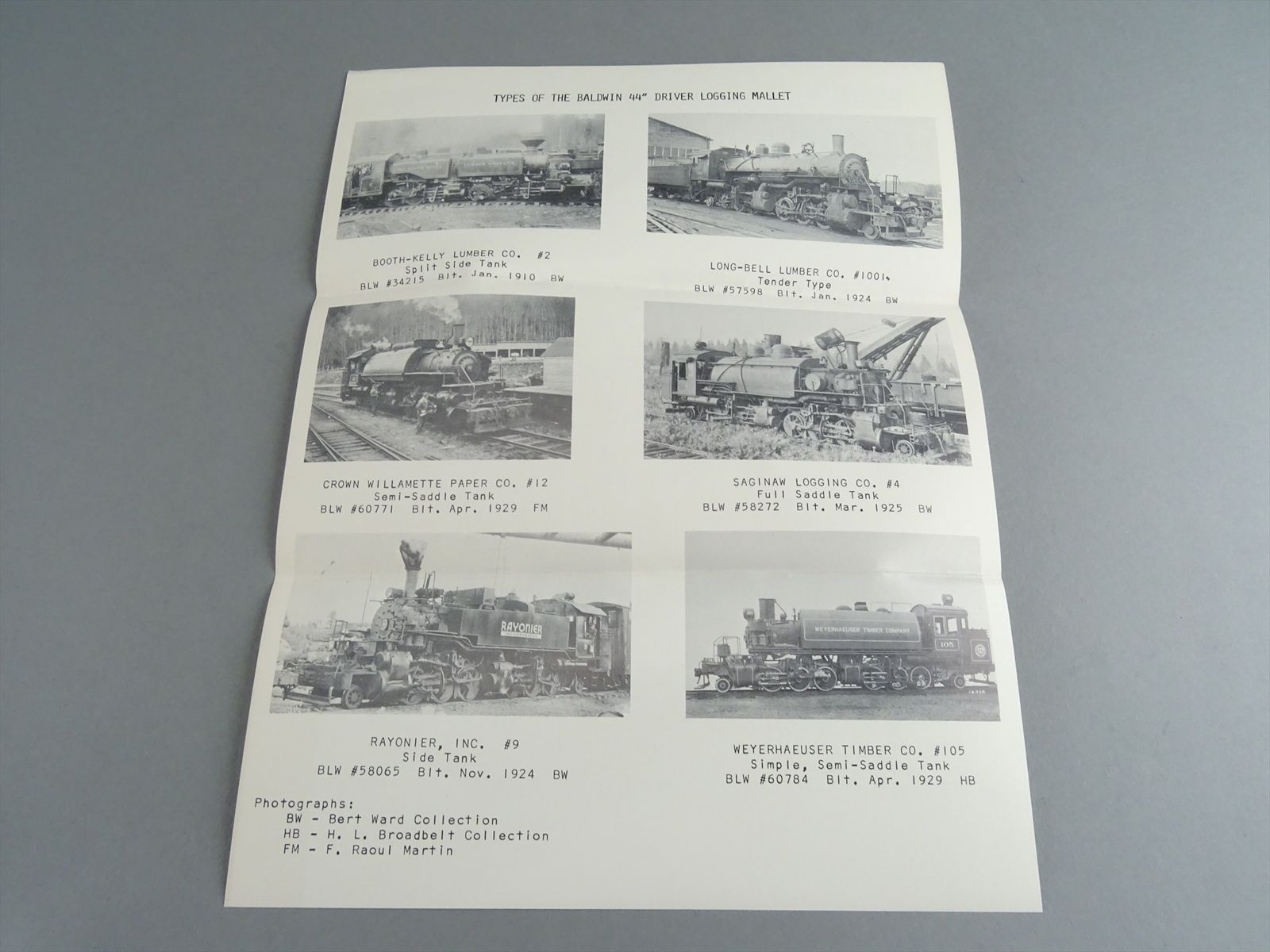 HO Brass Model - NWSL Booth Kelly 2-6-6-2T First Tank Logging Mallet #2 ...