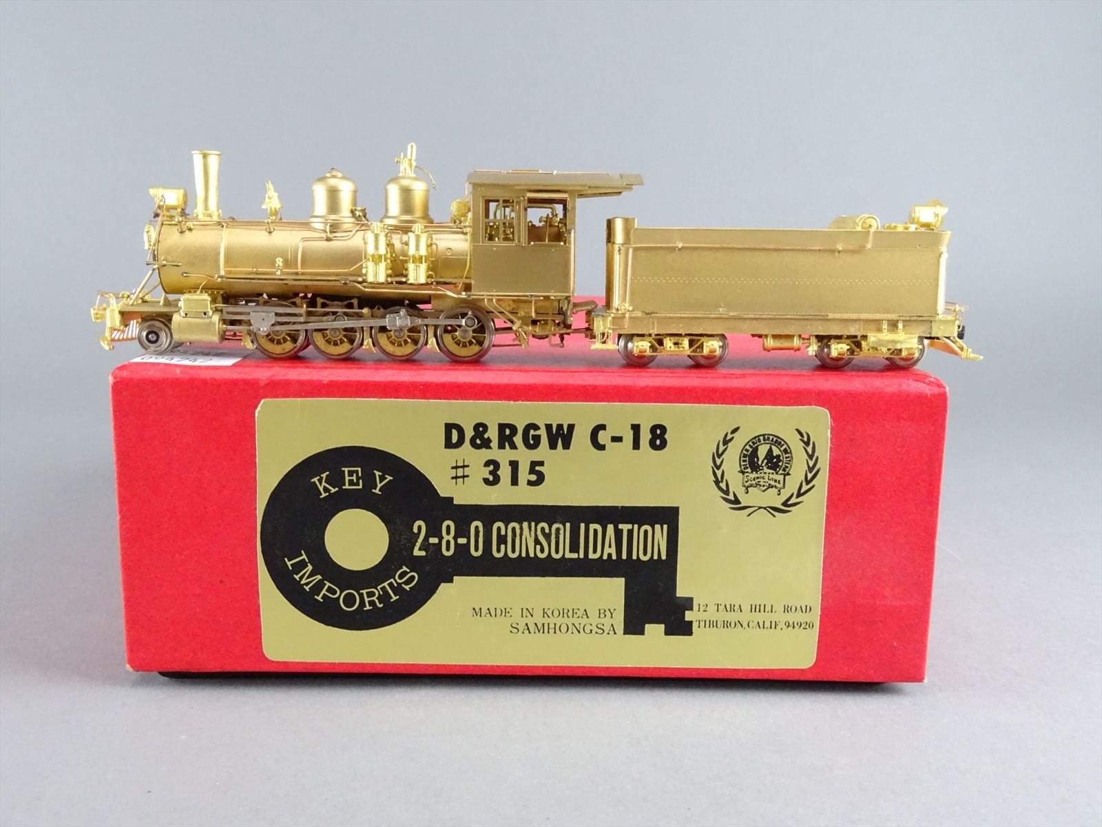 HOn3 Brass Model - Key D&RGW Rio Grande C-18 #315 - Unpainted - Samhongsa