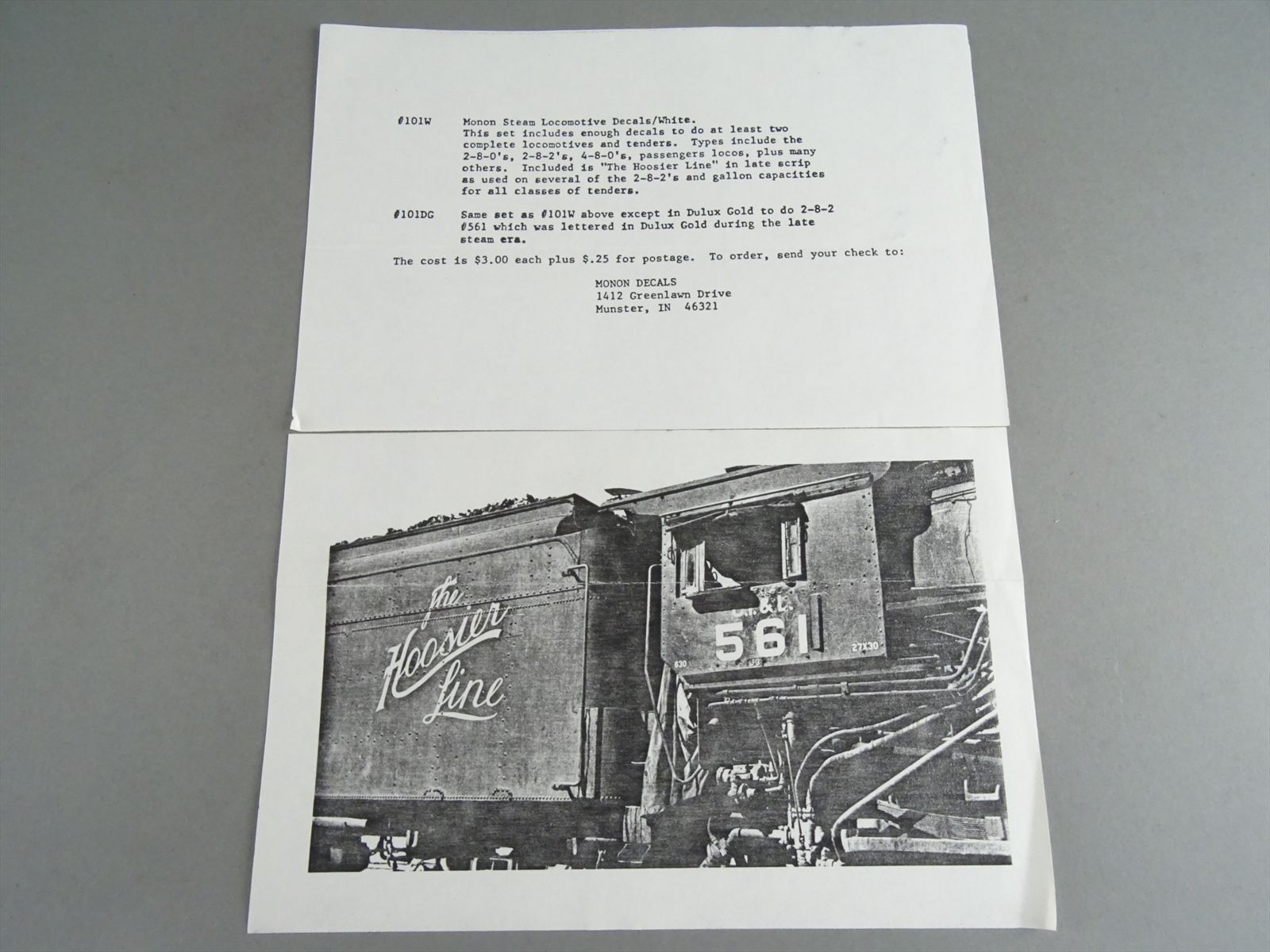 HO Brass Model - OMI 1471 C&IL Monon K-5a 4-6-2 #443 Post War - Unpainted