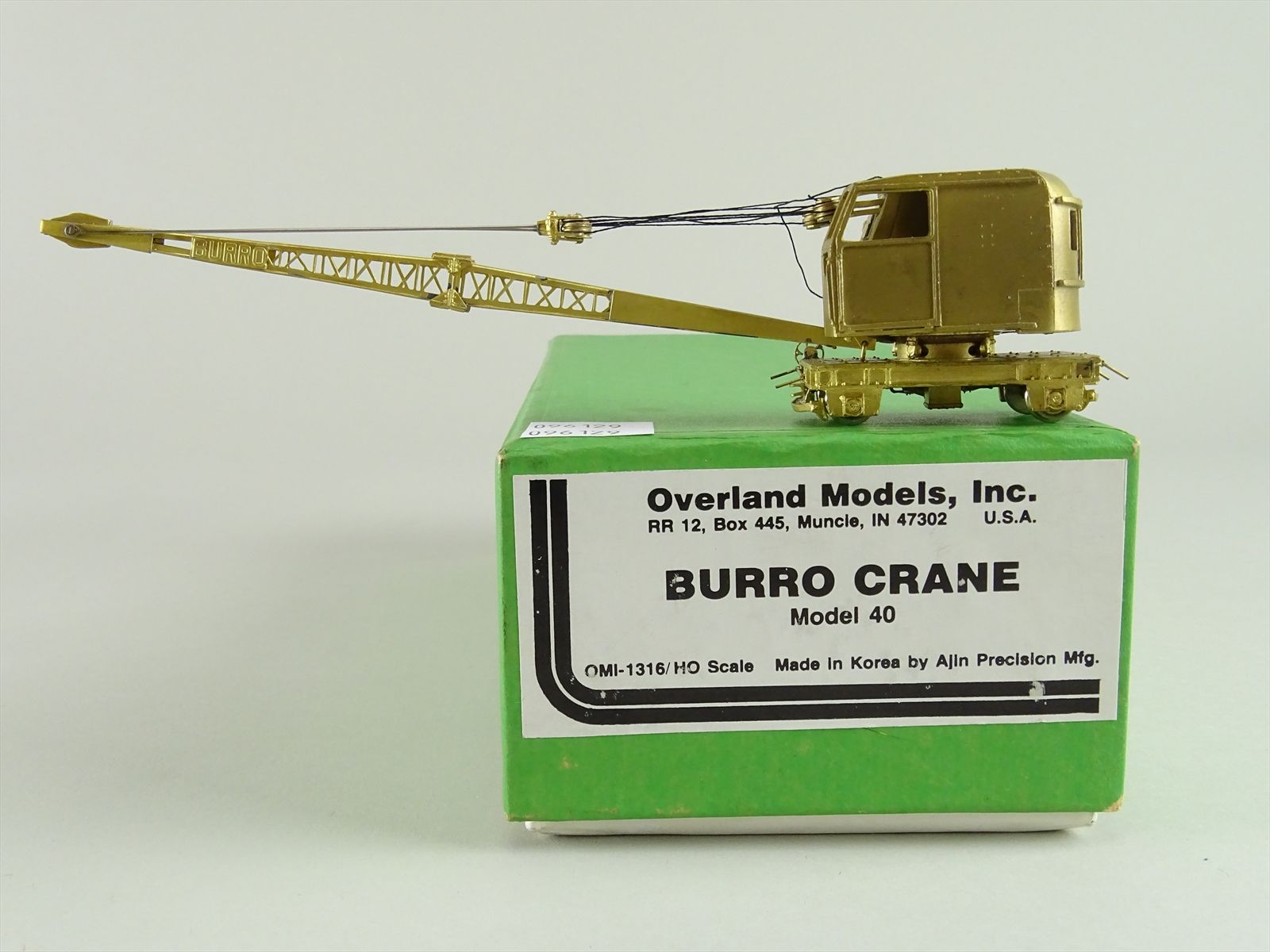 HO Brass Model - OMI 1316 Burro Crane Model 40 w/ Tool Car - Unpainted ...