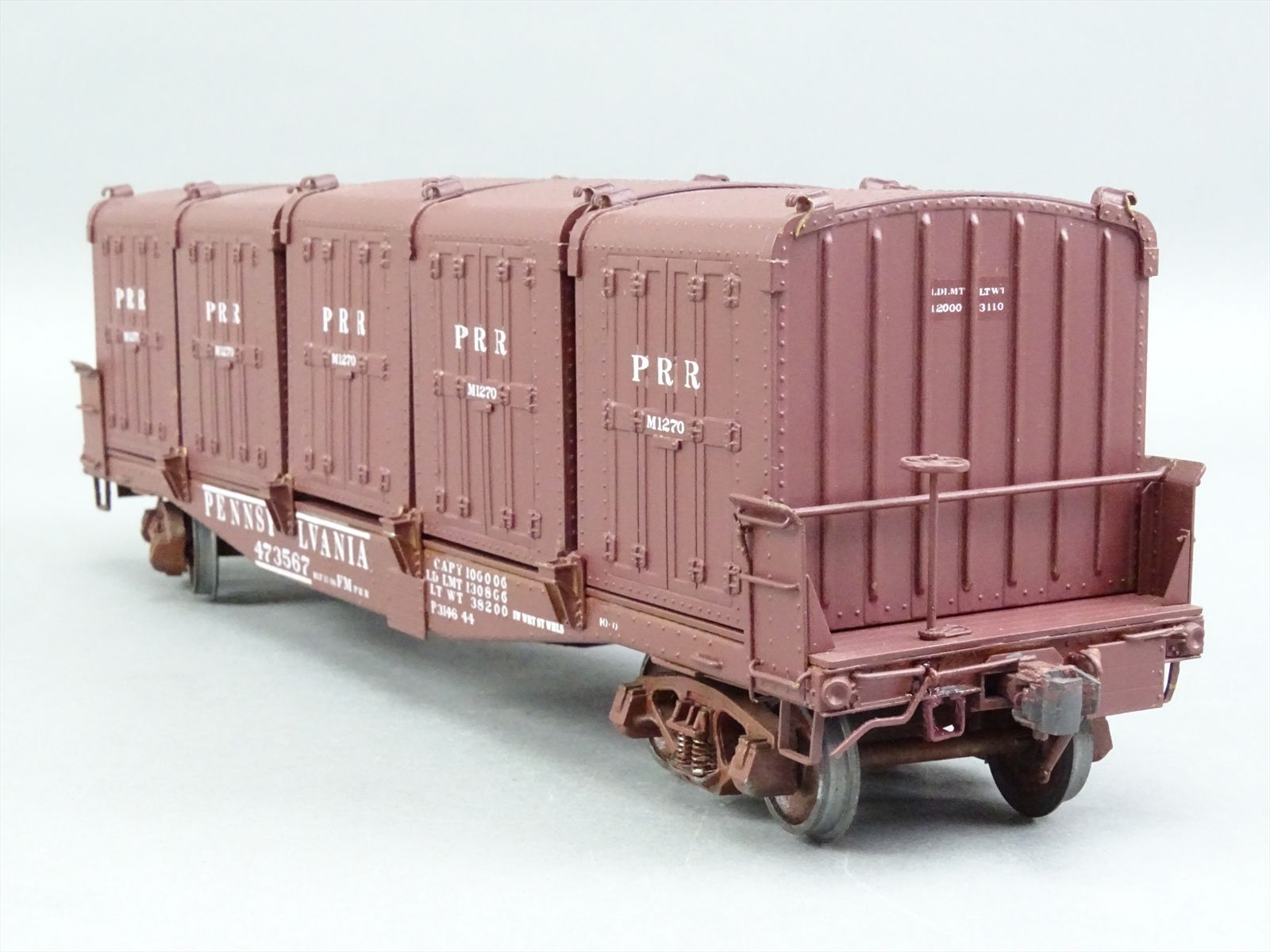O Brass Model - Car Works PRR Pennsylvania FM Container Car Flatcar ...
