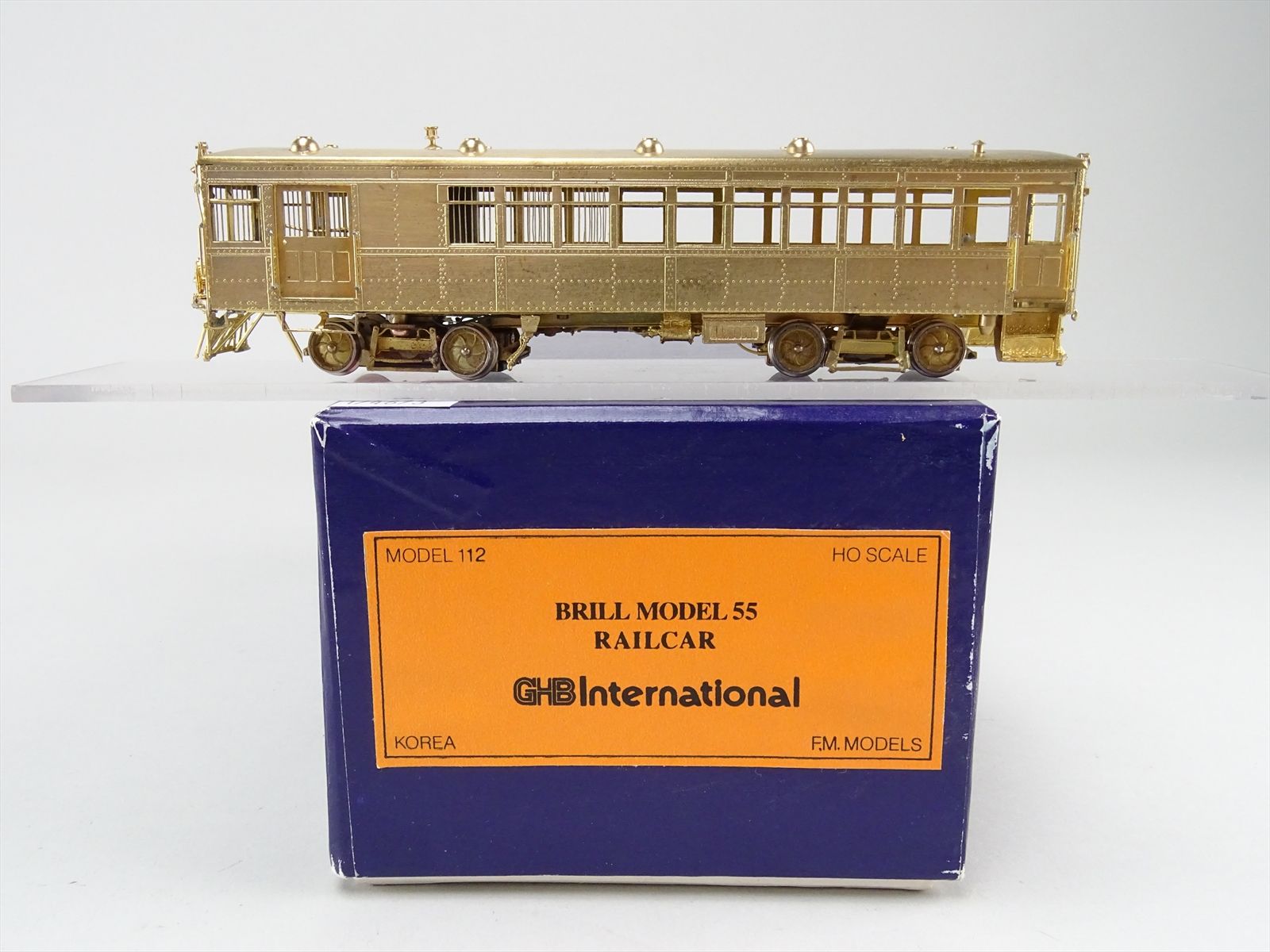HO Brass Model - GHB 112 Brill Model 55 Railcar - Unpainted - F.M. Models
