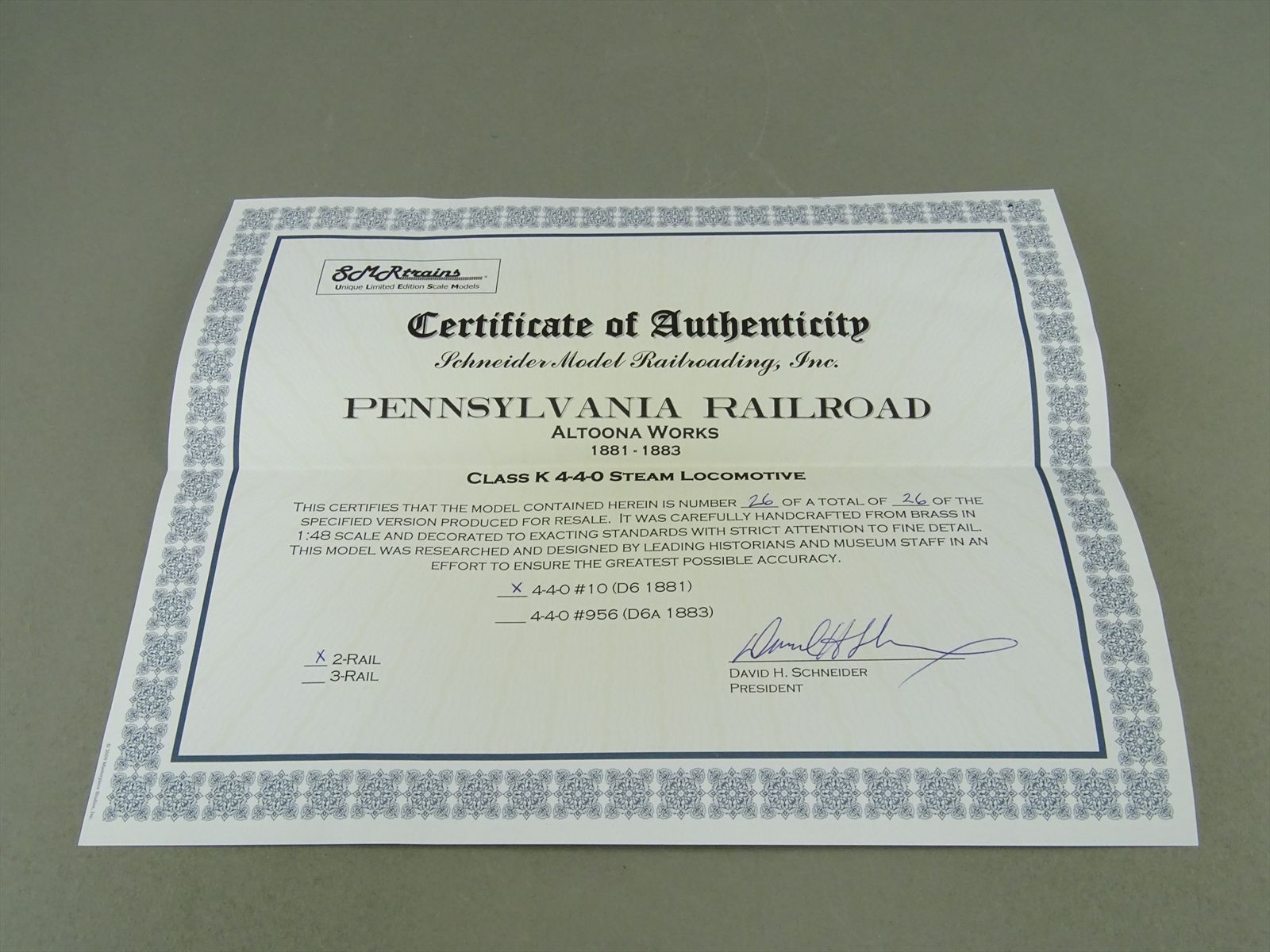 O Brass Model 2-Rail - SMR PRR Pennsylvania Class K D6 4-4-0 1881 ...