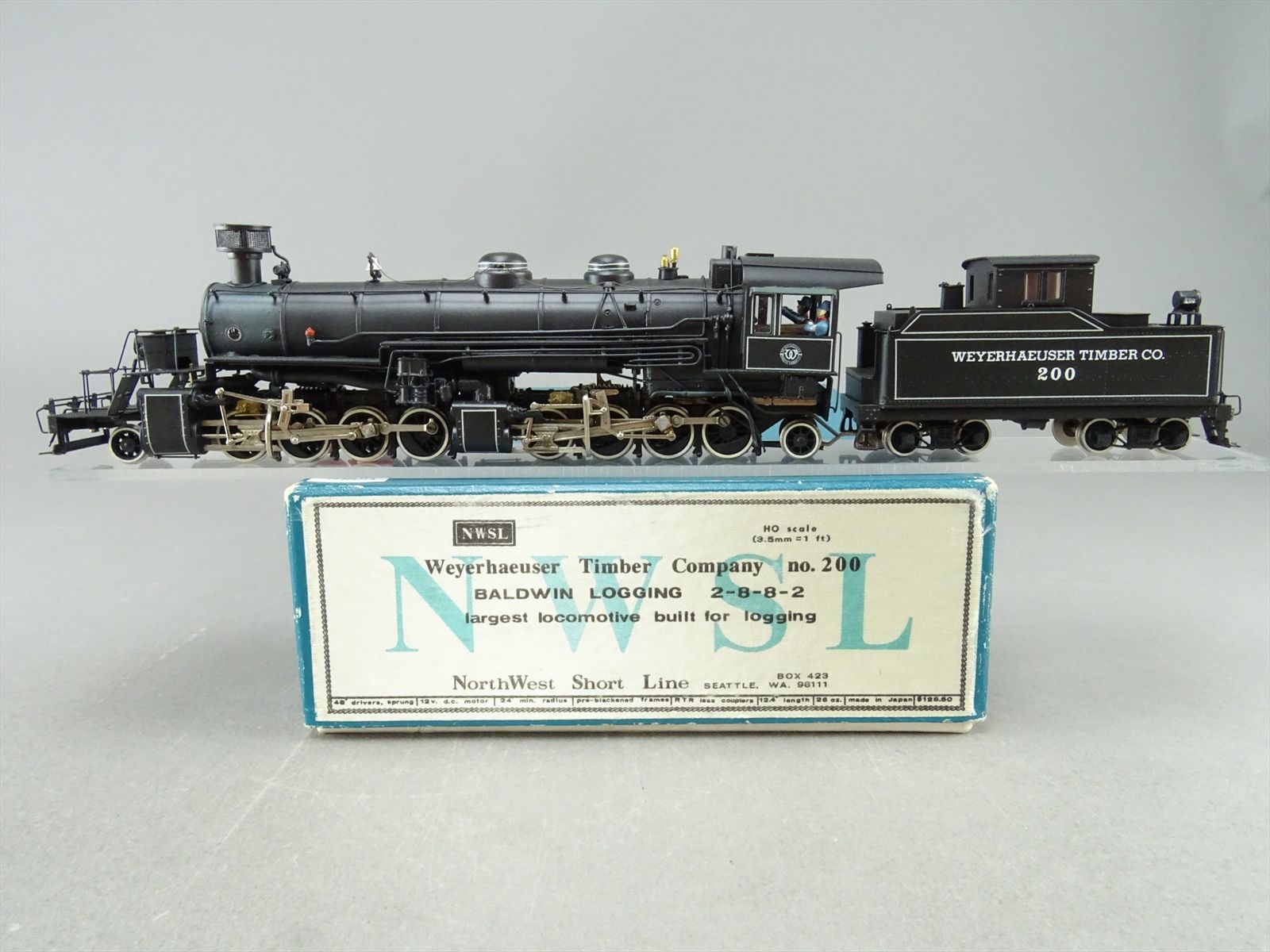 HO Brass Model - NWSL Weyerhaeuser Timber Baldwin Logging 2-8-8-2 #200 ...