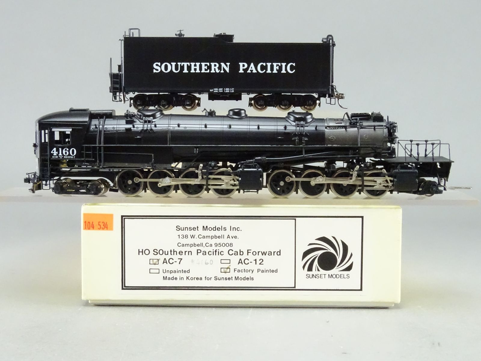 HO Brass Model - Sunset SP Southern Pacific AC-7 4-8-8-2 #4160 - F/P ...