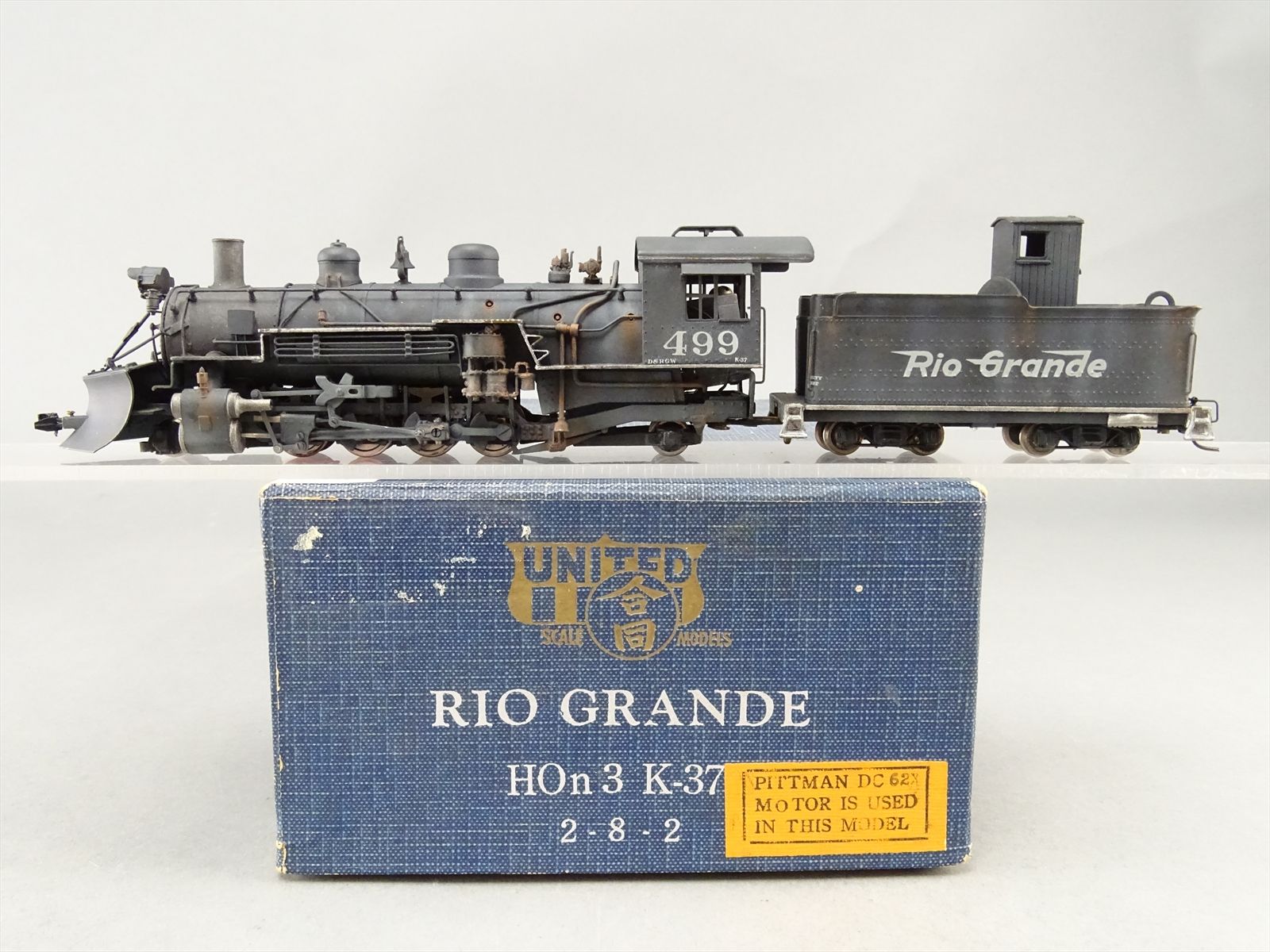 HOn3 Brass Model - PFM D&RGW Rio Grande K-37 2-8-2 #499 Snowplow - Fair ...