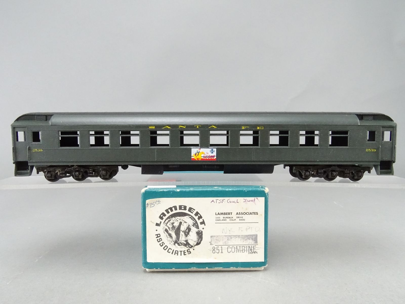 HO Brass Model - Lambert 840 AT&SF Santa Fe Coach Car The Scout #2539 ...