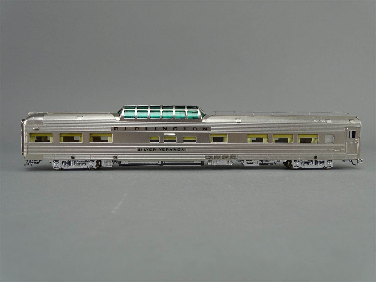 HO Brass Model - SSL CBQ10 CB&Q Burlington Vista-Dome Parlor Buffet Observation Silver Veranda ...