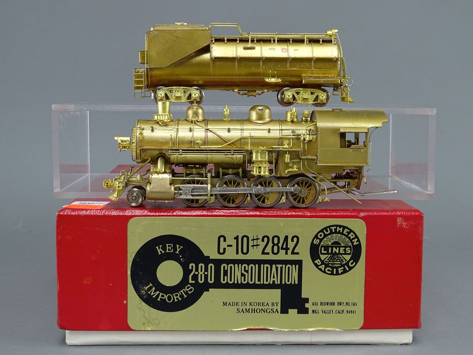 HO Brass Model - Key SP Southern Pacific 2-8-0 C-10 #2842 - Unpainted - 1981 Run - Samhongsa