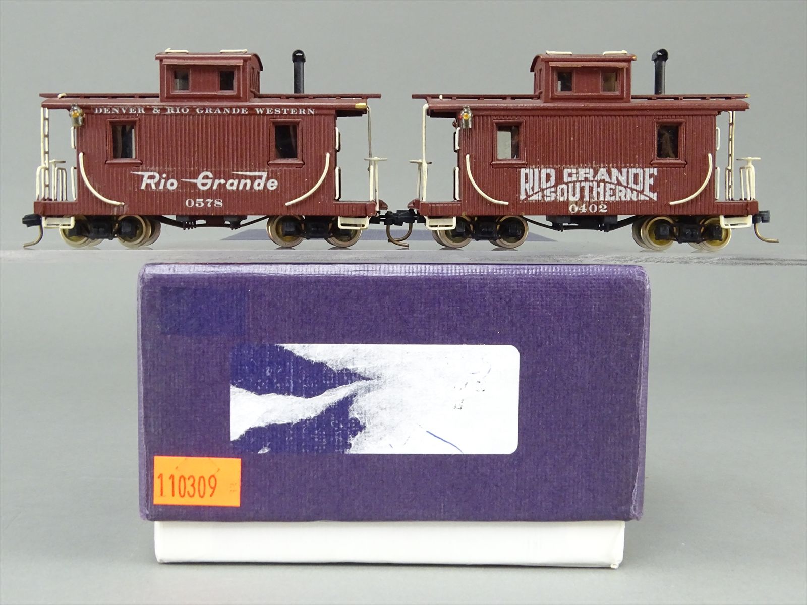 HOn3 Brass Model - Set of 2 - PFM United D&RGW Rio Grande Short Caboose ...