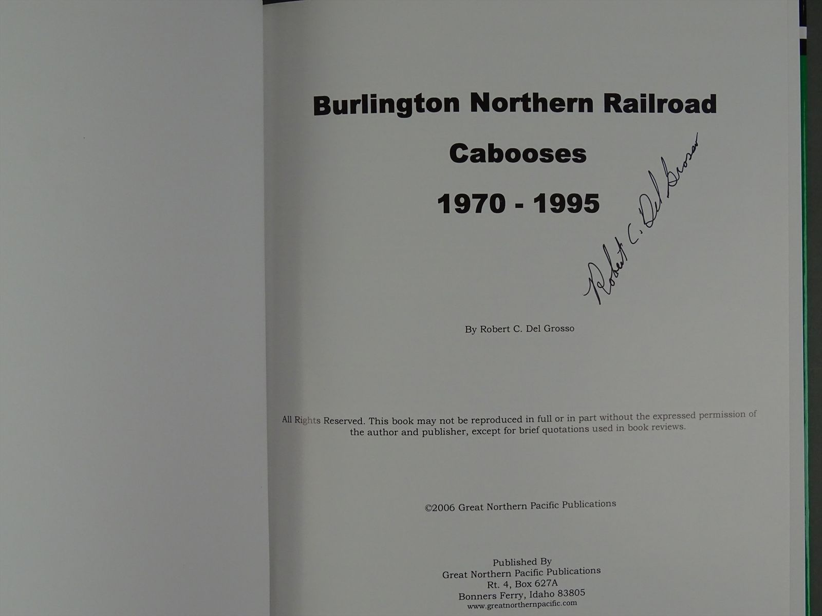 Railroad Book - Burlington Northern Railroad Cabooses - Robert C. Del ...