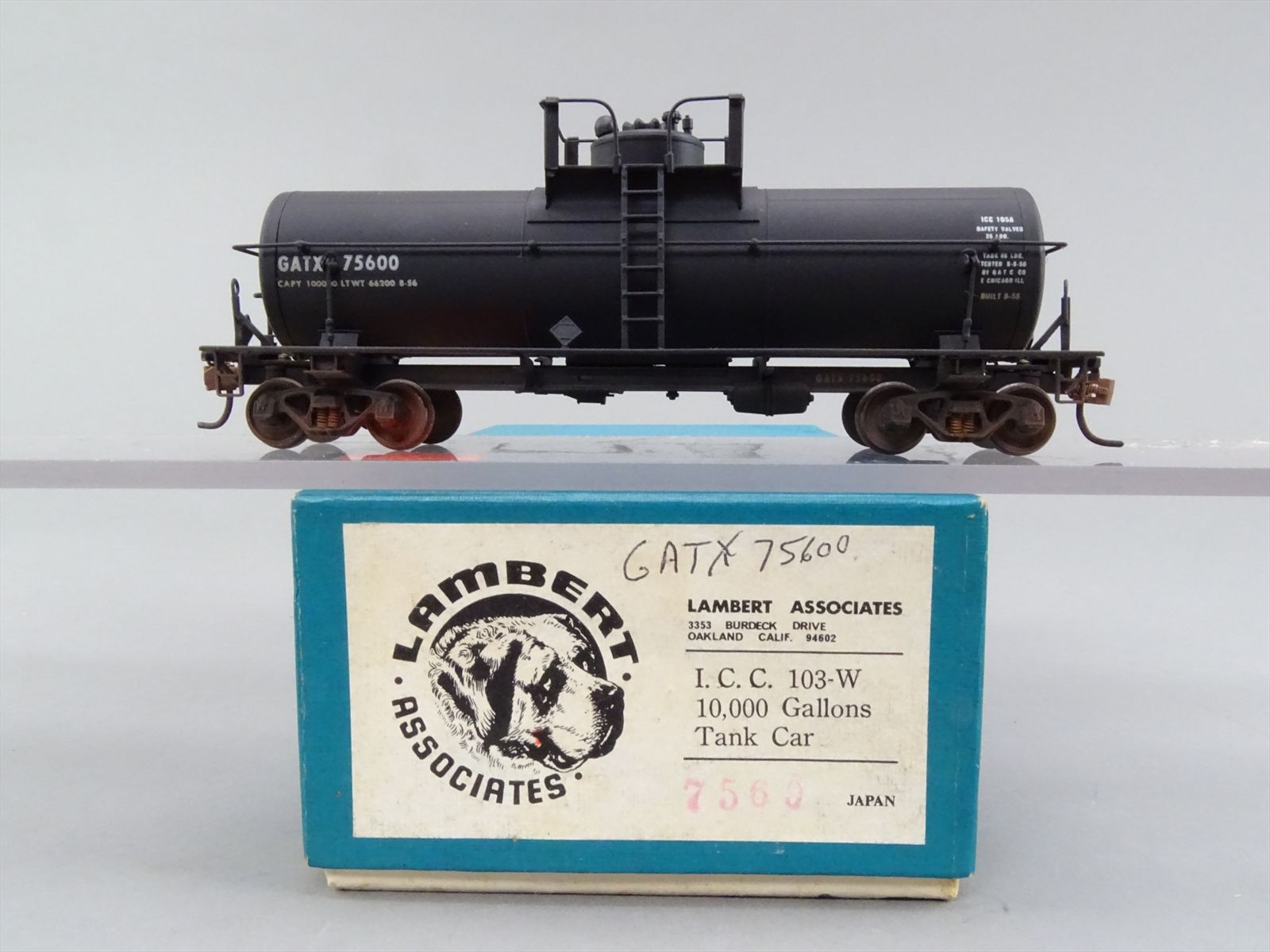 HO Brass Model - Lambert 7560 ICC 10000 Gallon Tank Car 103-W - Custom ...